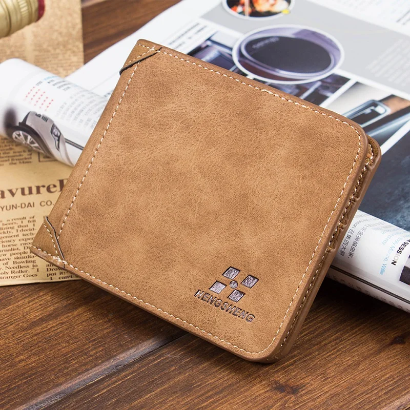 New Men's Wallet 2021 Frosted Leather Retro Wallets Casual Horizontal ...