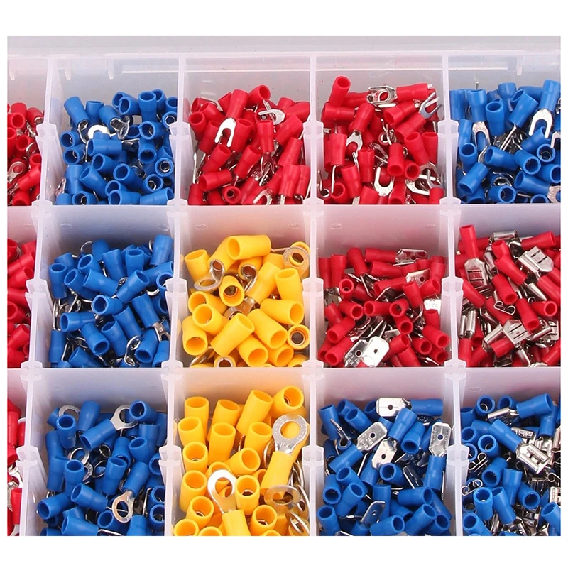 1200 X Assorted Insulated Electrical Wire Terminal Crimp Connector ...