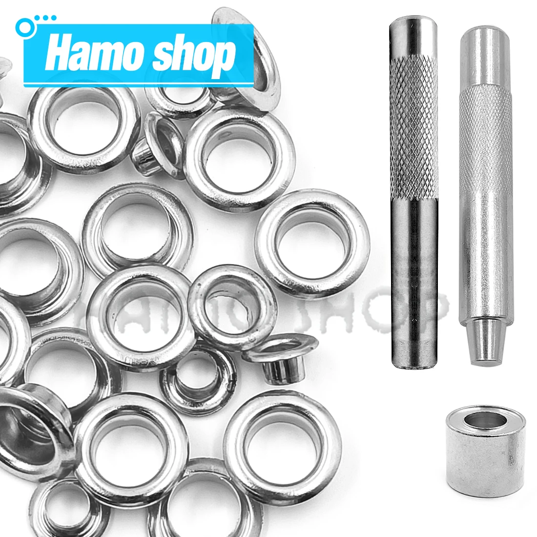 50set-Silver-Colors-Metal-Eyelet-Grommets-With-Eyelet-Punch-Die-Tool ...