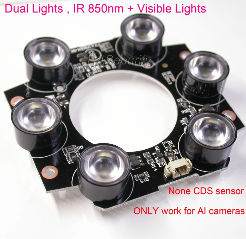 Dual Lights, Visible lights + IR 850nm lights 6X LED , None CDS sensor ...