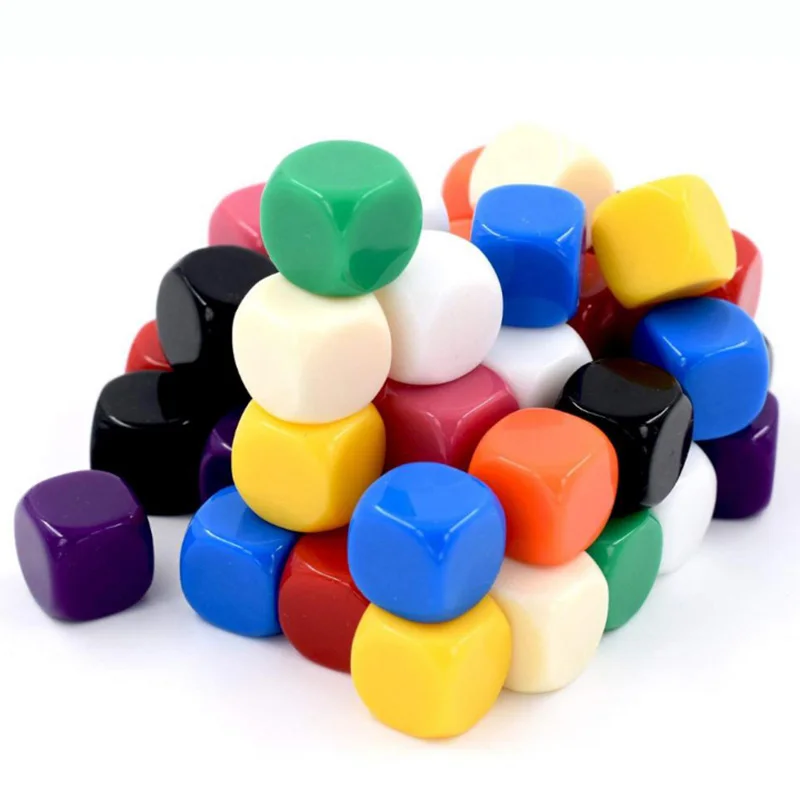10 PCS DIY Blank Dice Colorful Dice Puzzle Game Send Children 6 Sided ...