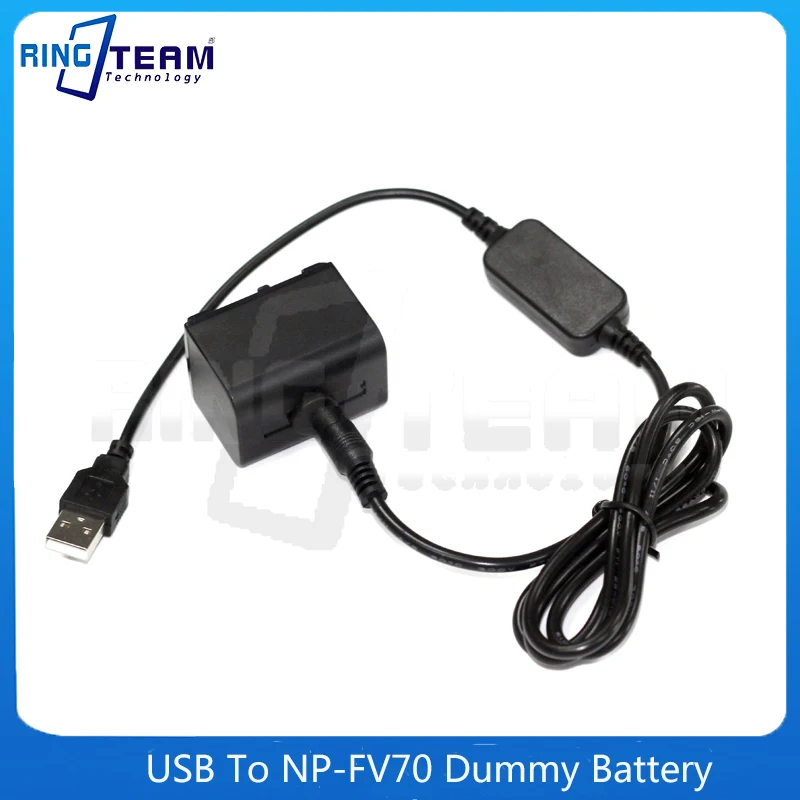 USB-to-DC-5525-Male-Cable-NP-FV70-Dummy-Battery-USB-To-NP-FV70-DC ...