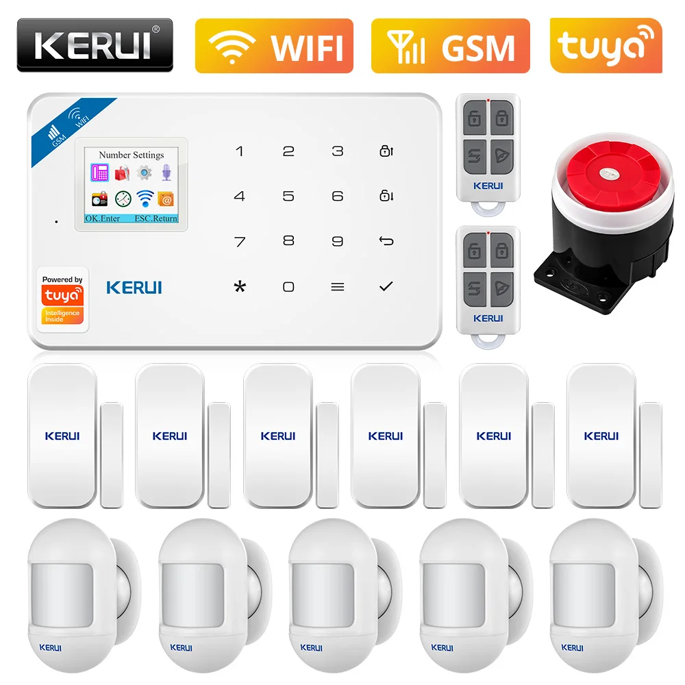 Kerui Home Security Alarm System W181 Wireless Wifi Gsm Tuya App ...