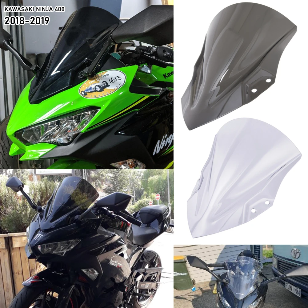 Motorcycle Double Bubble Windshield Windscreen For Kawasaki NINJA 400 ...
