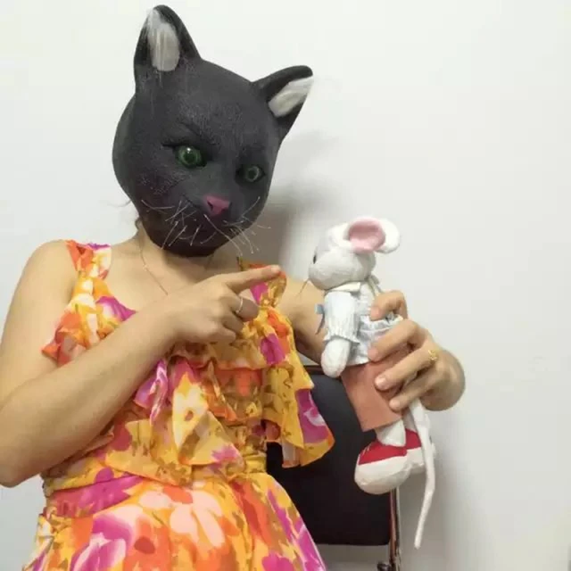 Halloween Cute Realistic Full Face Cat Cosplay Mask - AllCosplay.com