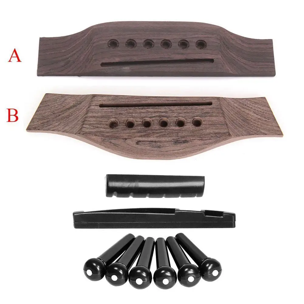 1 Set Classic Acoustic Guitar Bridge Bone Bridge Pins/Saddle/Nut Saddle ...