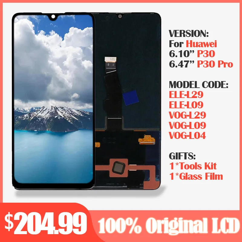 ЖК-дисплей для huawei P30 ELE-L09/L29 lcd+ сенсорный экран для huawei ...