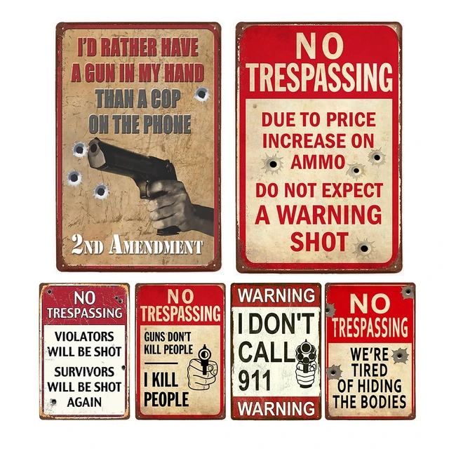 Gun Warning Signs For Home