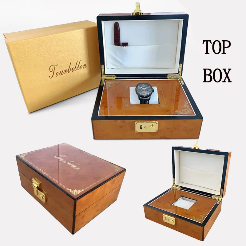 Турбийон часы для мужчин GUANQIN часы Скелет механический сапфир ...