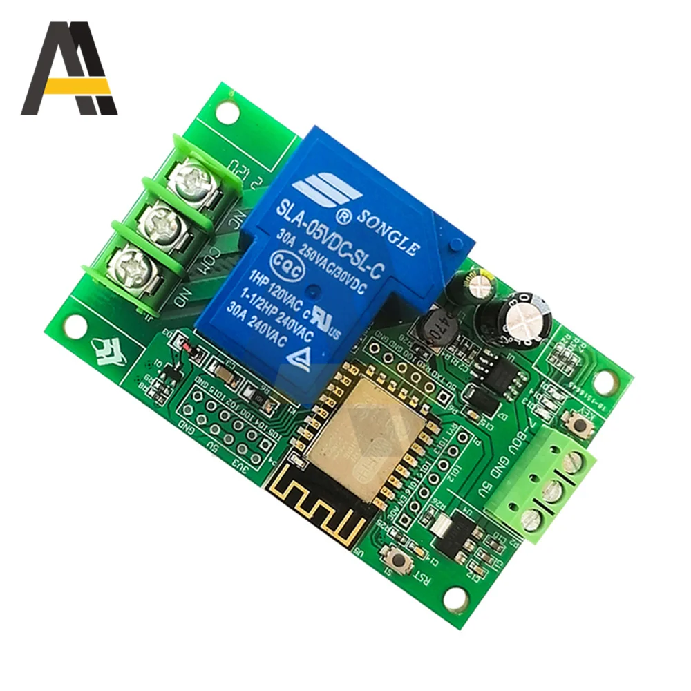 Esp8266 Esp 12f Dc 7 805v 30a 1 웨이 채널 Wifi 릴레이 모듈 Iot 스마트 홈 원격 제어 스위치 
