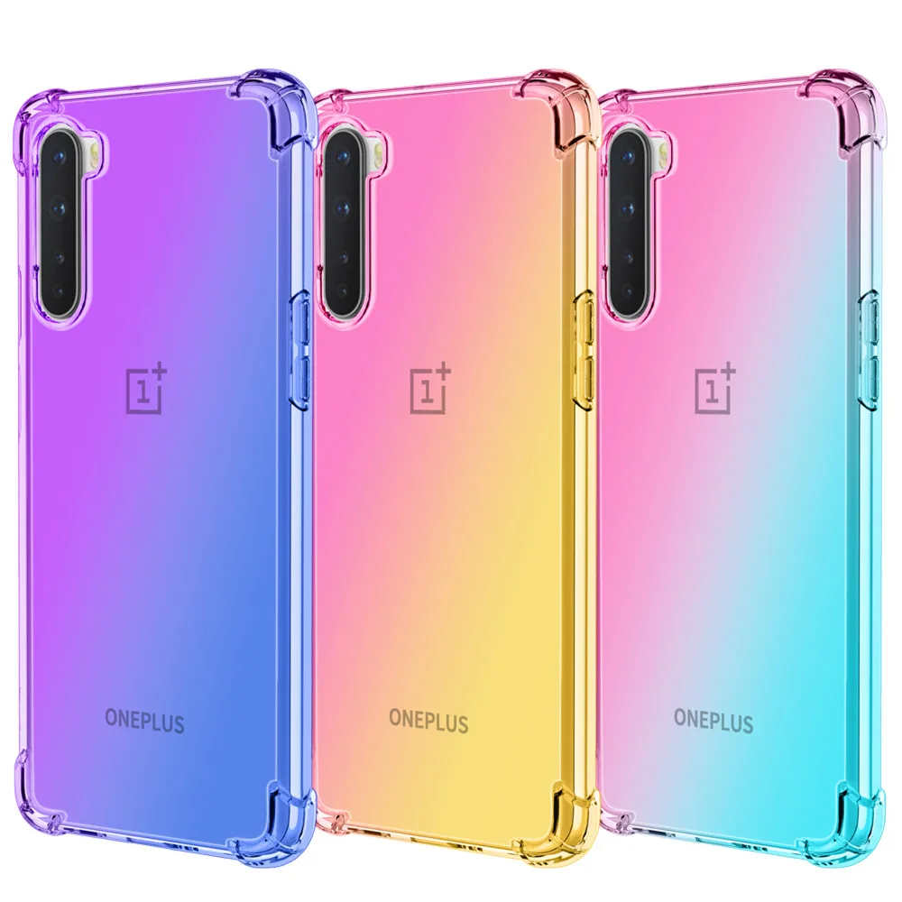 for Oneplus Nord N100 N200 Case Transparent Gradient Corners four ...