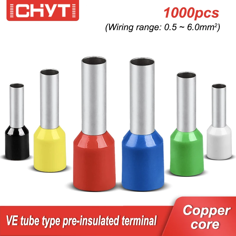 1000pcs/pack E0508 E7508 E1008 E1508 E2508 E4009 E6012 Insulated Copper ...