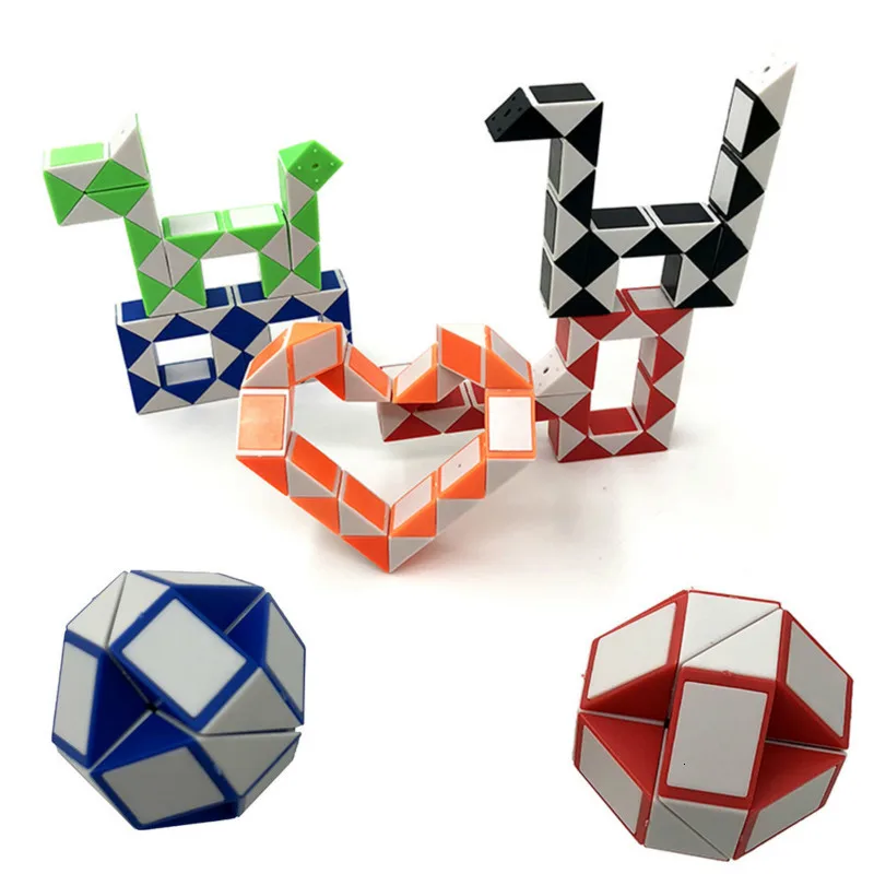 New Magic Cube Toys 24 Sections Variety Magic Ruler Cube Snake Twist ...