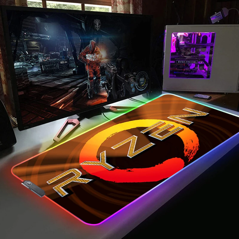 Ryzen 로고 핫 패드 Rgb 마우스 Pc 게이머 캐비닛 게이머 액세서리 데스크패드 마우스 패드 회사 Led 패드 테이블