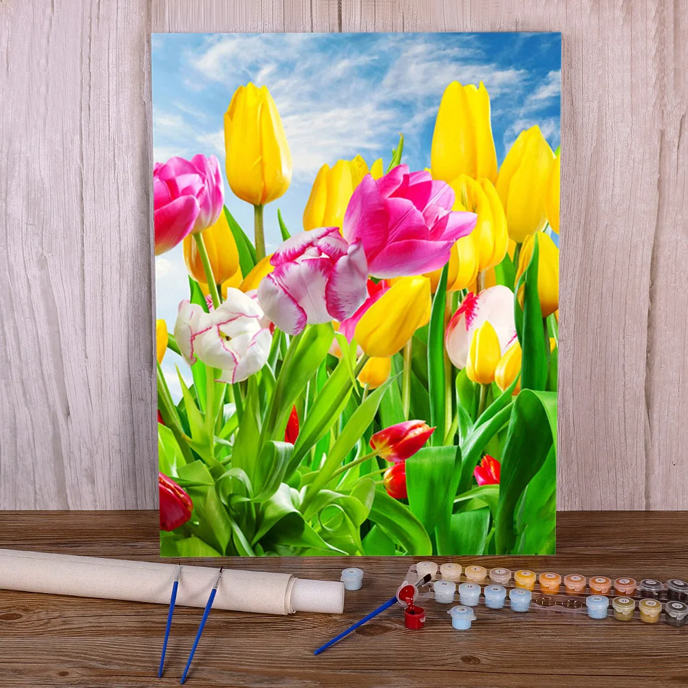 Contoh Lukisan Bunga Tulip