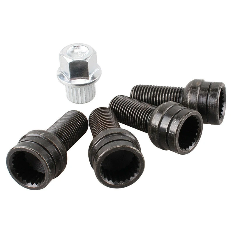 4Pcs M141.5MM Steel Wheel Bolt & Lock Lug Nut Set with Key for Golf ...