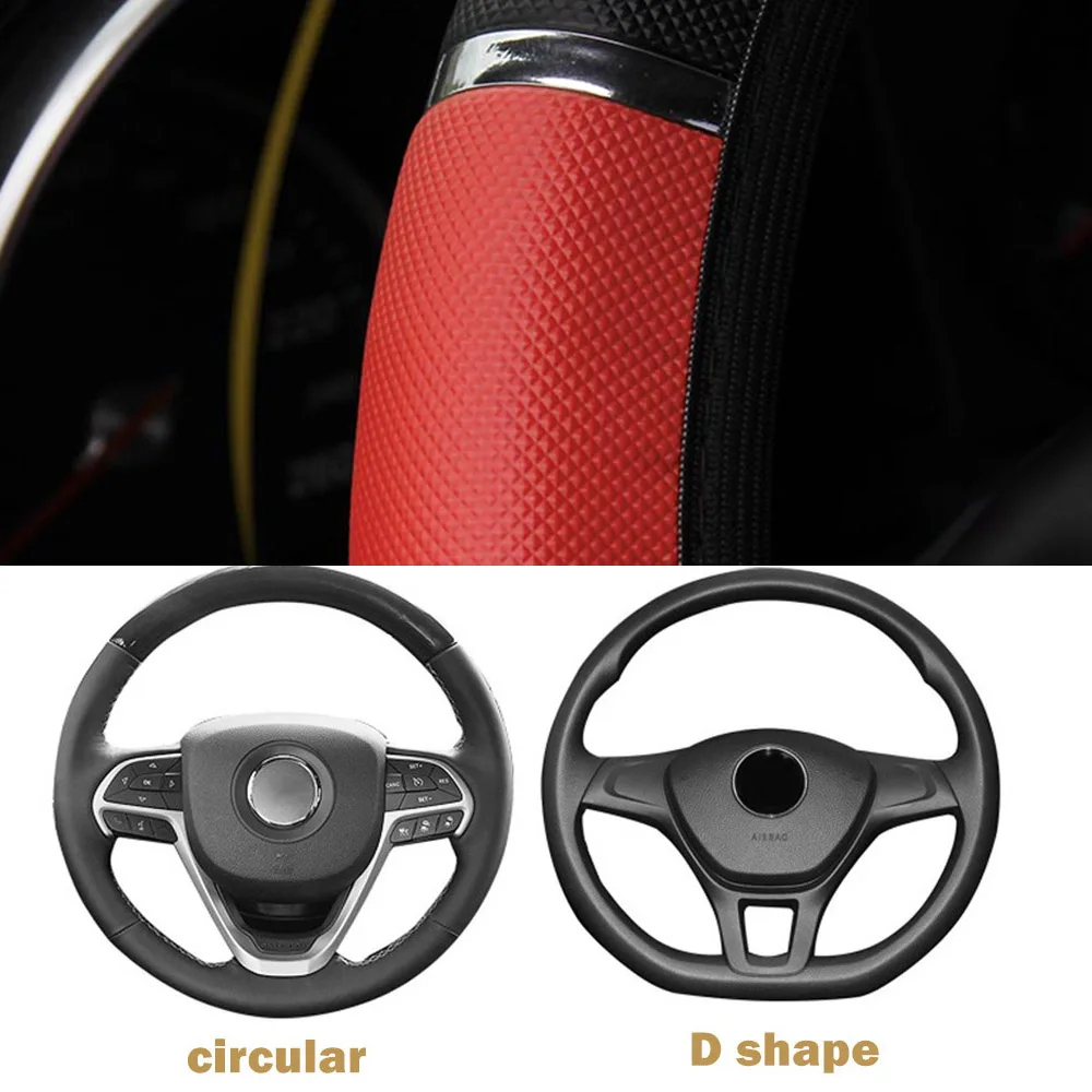 COUVRE-VOLANT,Black--Housse de volant de voiture antidérapante, pour ...