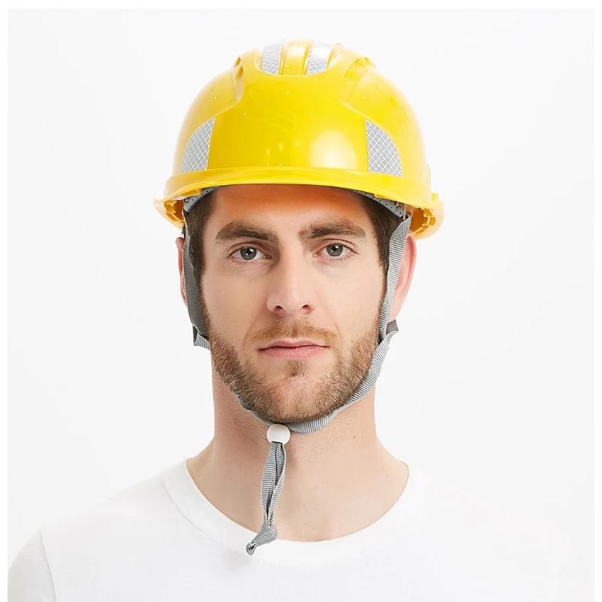 Reflective Strip Safety Helmet Cap Style Vented Hard Hat, 4-Point ...
