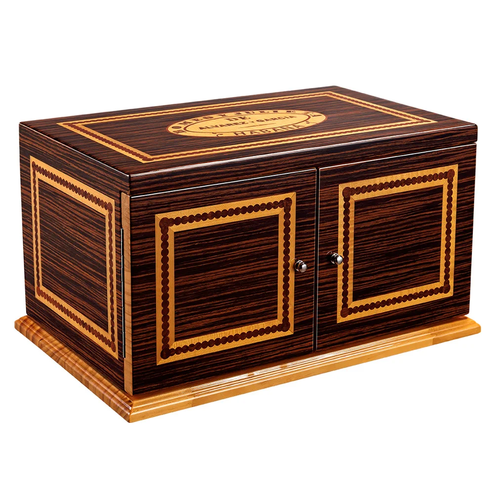 Spanish Cedar Wood Cigar Humidor 3 Layers With Hygrometer humidifier ...