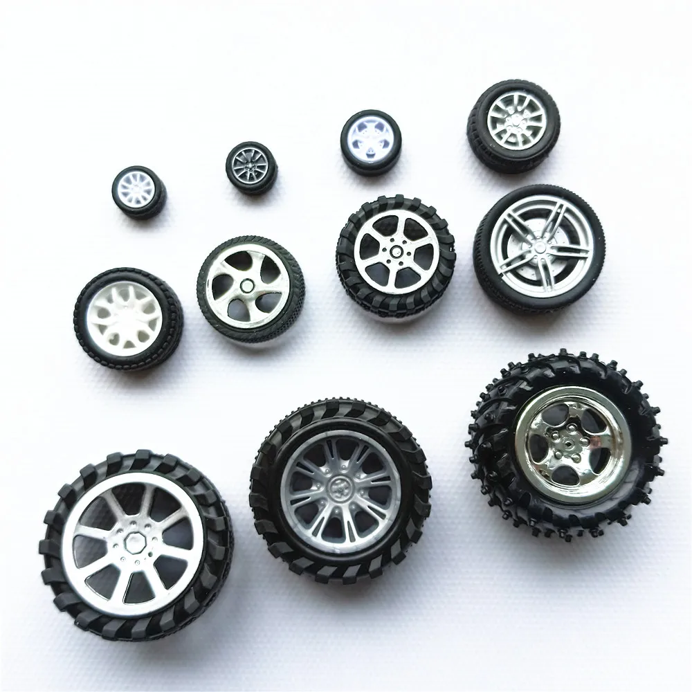 2Pcs-Lot-18-Types-Mini-Toy-Car-Wheels-DIY-Model-Plastic-Rubber-Tires ...