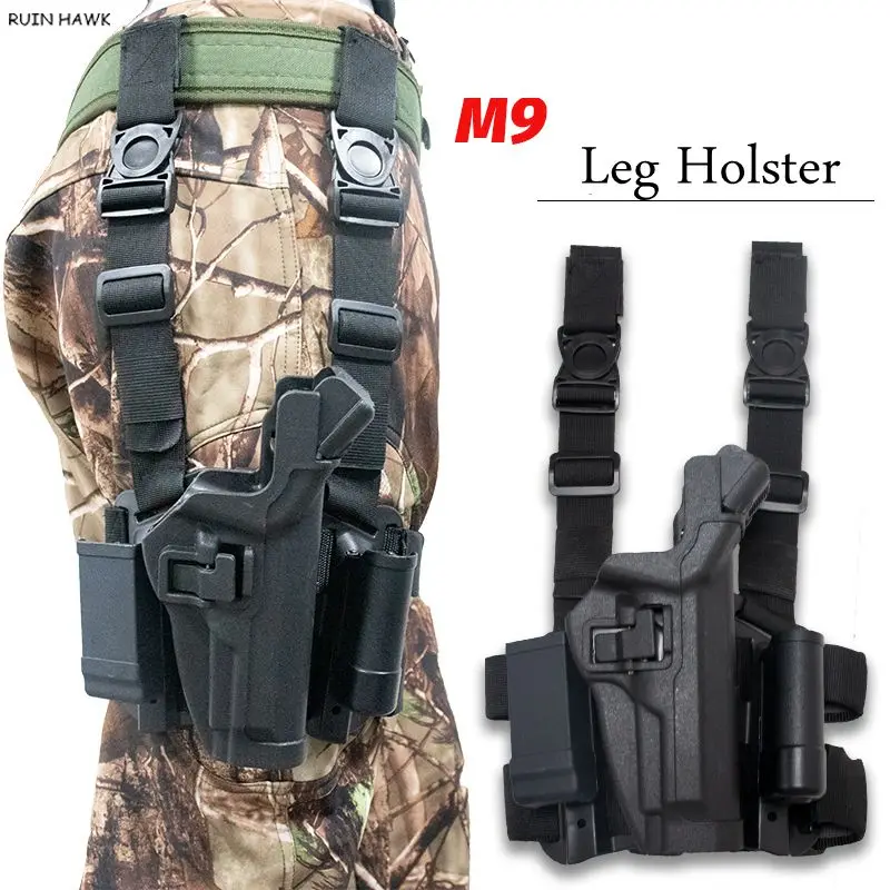 Tactical Right Thigh Holster Gun Holster Hunting Airsoft Tactical ...