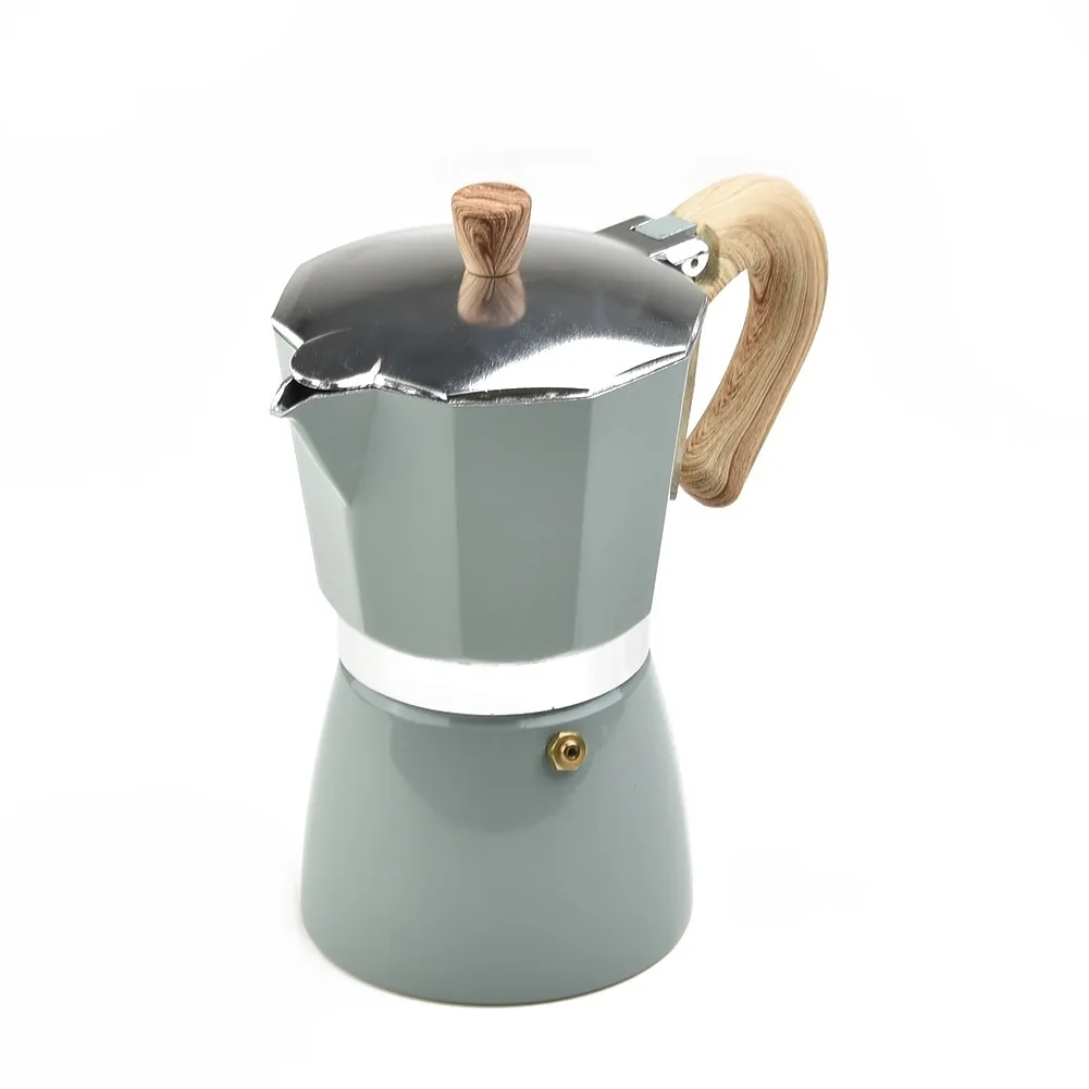 Vintage Wooden Handle Espresso Maker, Moka Pot, Clássico Italiano e ...