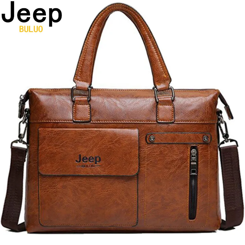 JEEP BULUO maletín de negocios para hombre, bolsos de hombro de cuero ...