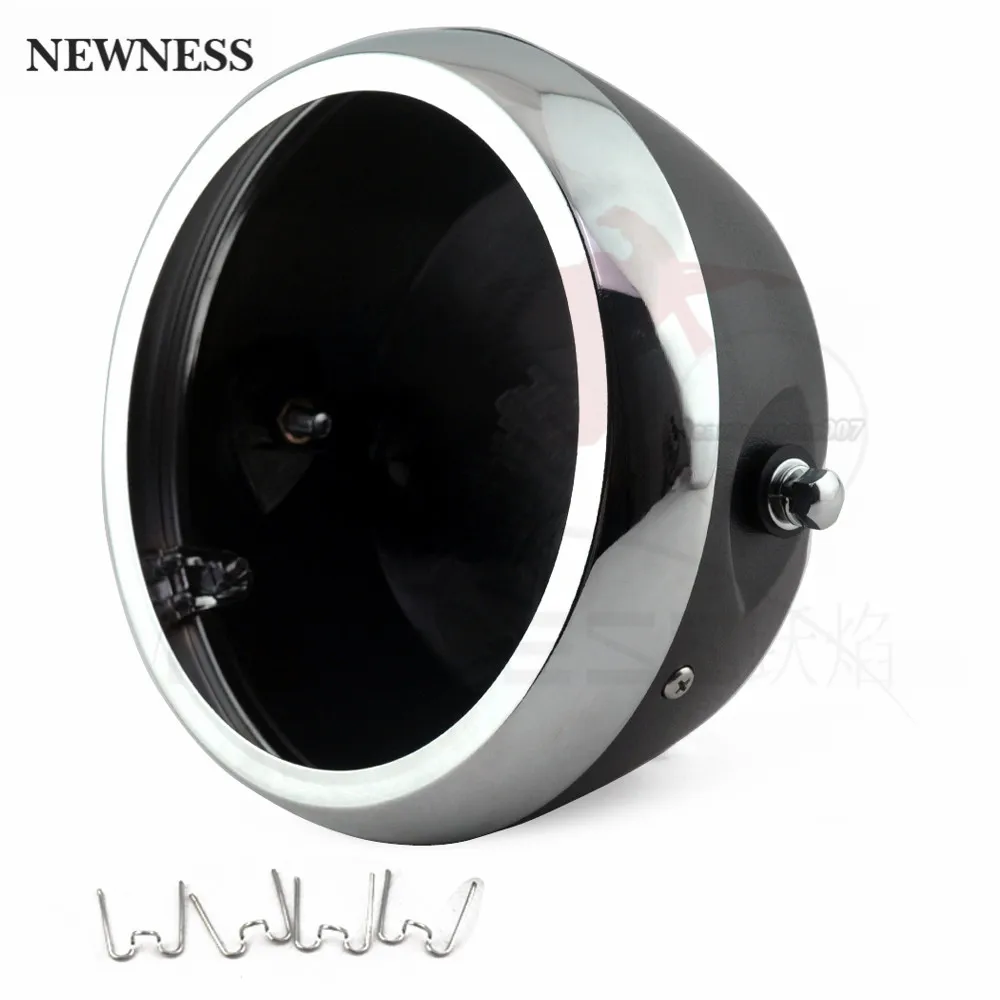 7 inch LED Motorcycle Headlight Bucket Side Mount Round Headlight ...
