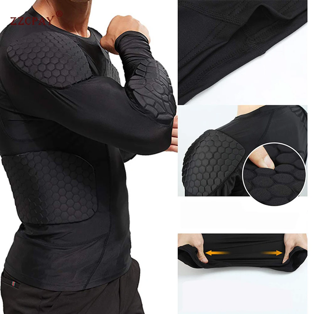 Men's Sweatshirt Compression Shirt Ribs Chest Protector Basketball ...