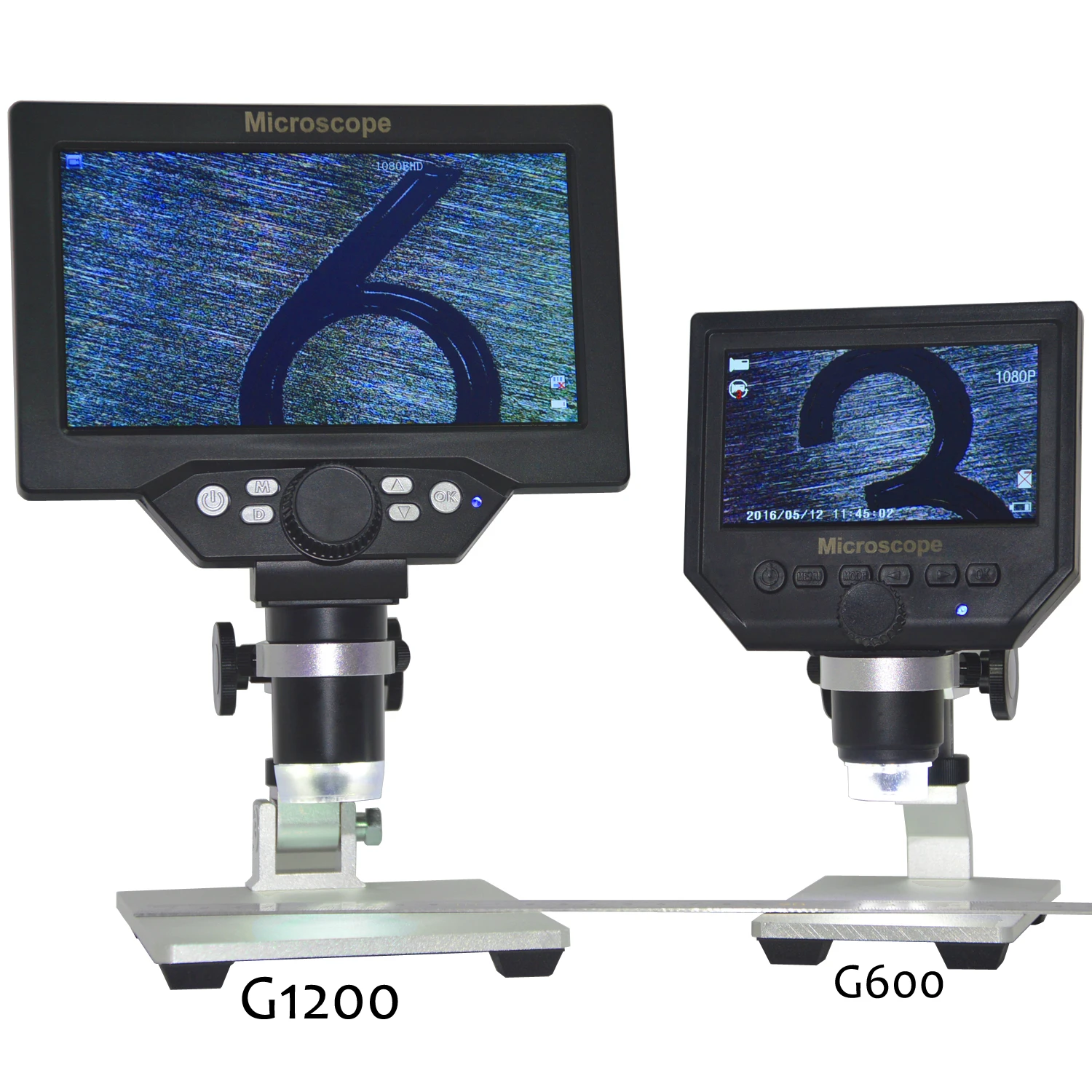 1pc G1200/G600 Microscope 7/4.3 inch LCD Display Screen Continuous Zoom ...