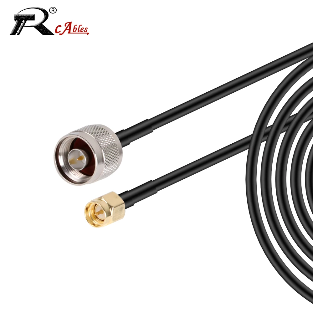 Adaptador de Cable Coaxial RG58 N tipo macho/hembra a SMA macho, Cable de extensión de RG 58 ...
