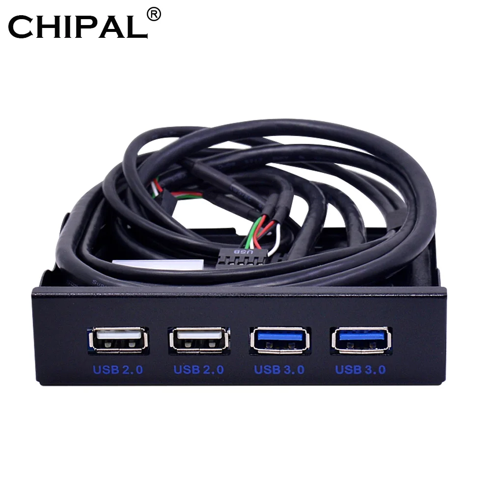 Chipal 4พอร์ตusb 2 0 Usb 3 0แผงด้านหน้าusb3 0 Hub Splitterภายในcombo