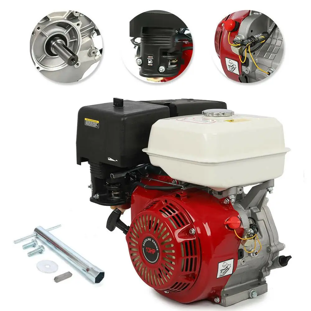 13HP-Gasoline-Engine-389cc-OHV-1-Horizontal-Shaft-Recoil-Start-with-Oil ...