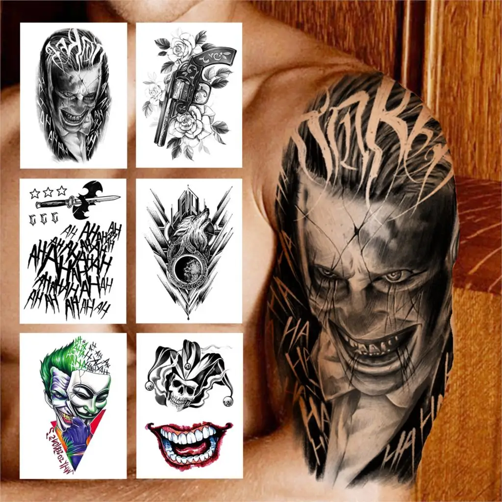 Clown Tattoo Designs With Gun