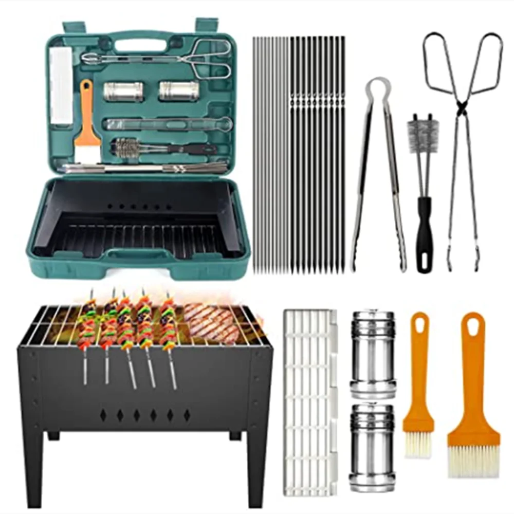 Foldable-Barbecue-Charcoal-Grill-Stove-Patio-BBQ-Grills-Stainless-Steel ...