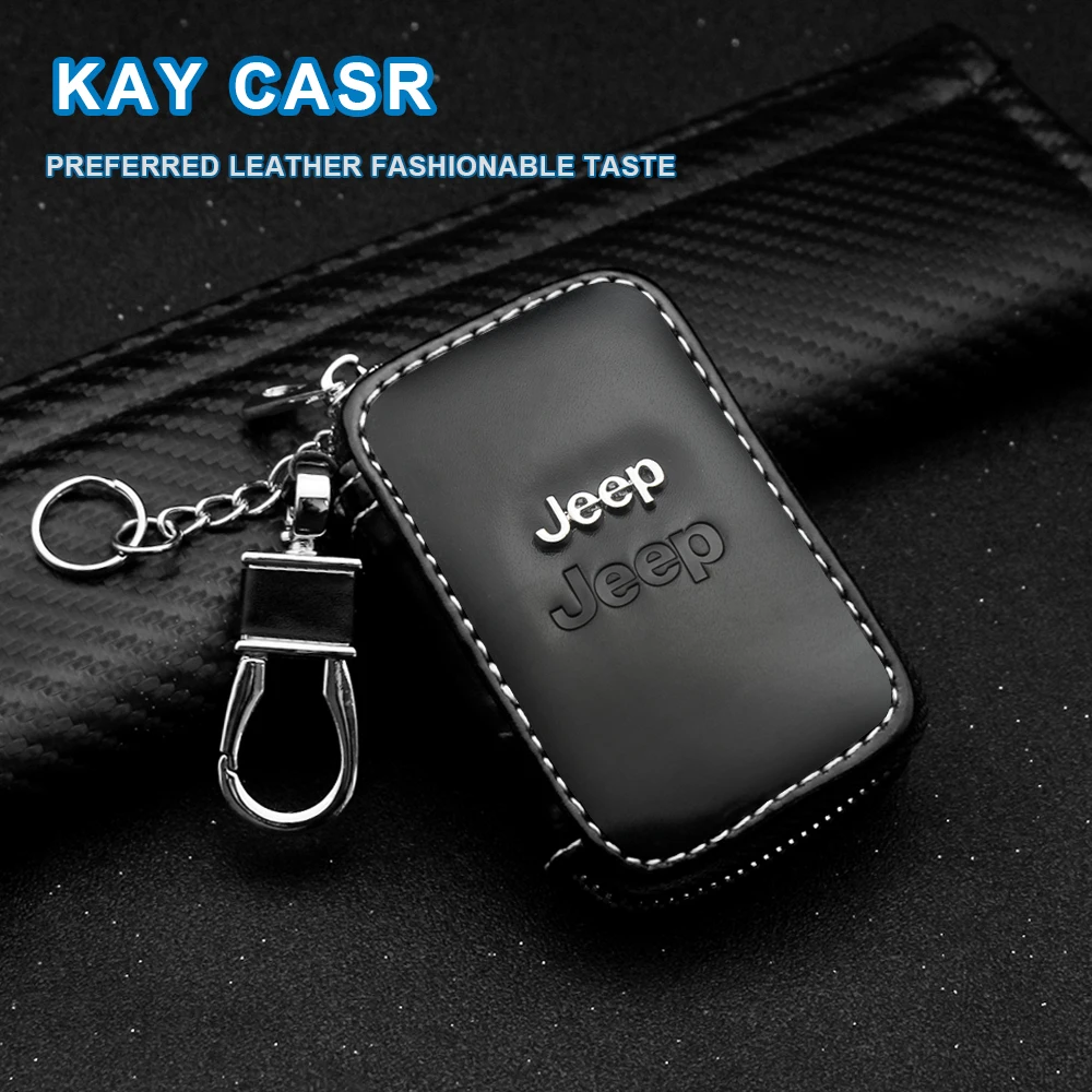 Leather-Key-Wallet-Car-Logo-Key-Bag-Multi-Key-Case-Key-Holders-For-Jeep ...