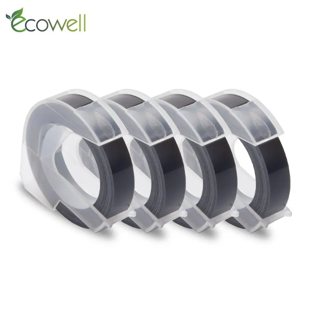 Ecowell-Black-Color-9mm-Dymo-3D-Plastic-Embossing-Tapes-for-Embossing ...