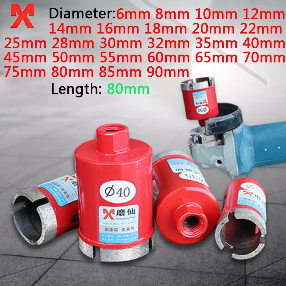 Length 65mm Diamond Core Drill Bit Marble Hole Opener For Granite ...