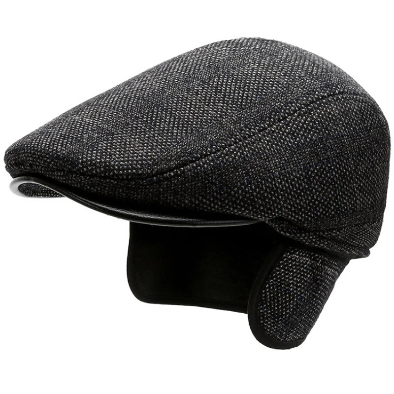 HT3742-boina-con-orejeras-para-hombre-gorro-de-lana-a-cuadros-Vintage ...