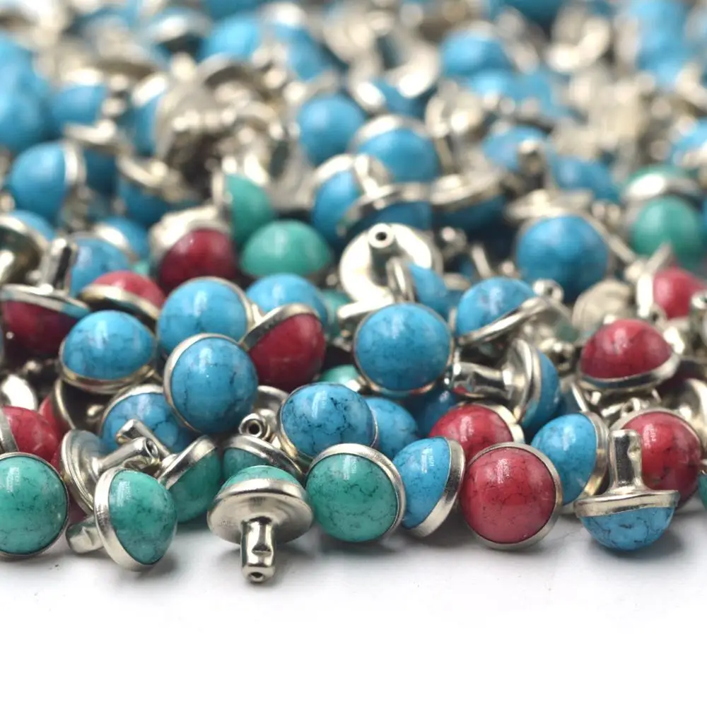 KALASO 40sets 6mm 8mm 10mm Resin Dome Studs Mushroom Rapid Rivets for ...