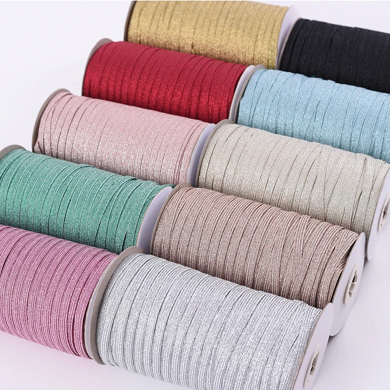 5yards-Lot-6mm-Metallic-Color-Elastic-Ribbon-Sewing-Elastic-Band-Fiat ...