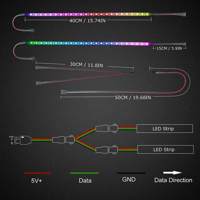 Argb 5V 3Pin Rgb 12V 4Pin Sm Jst Csatlakozóhuzal Pc Msi Asus Aura Aorus ...