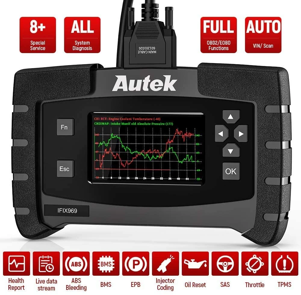 Autek Ifix969 Obd2 Scanner Professional Full System Abs Srs Epb Dpf ...