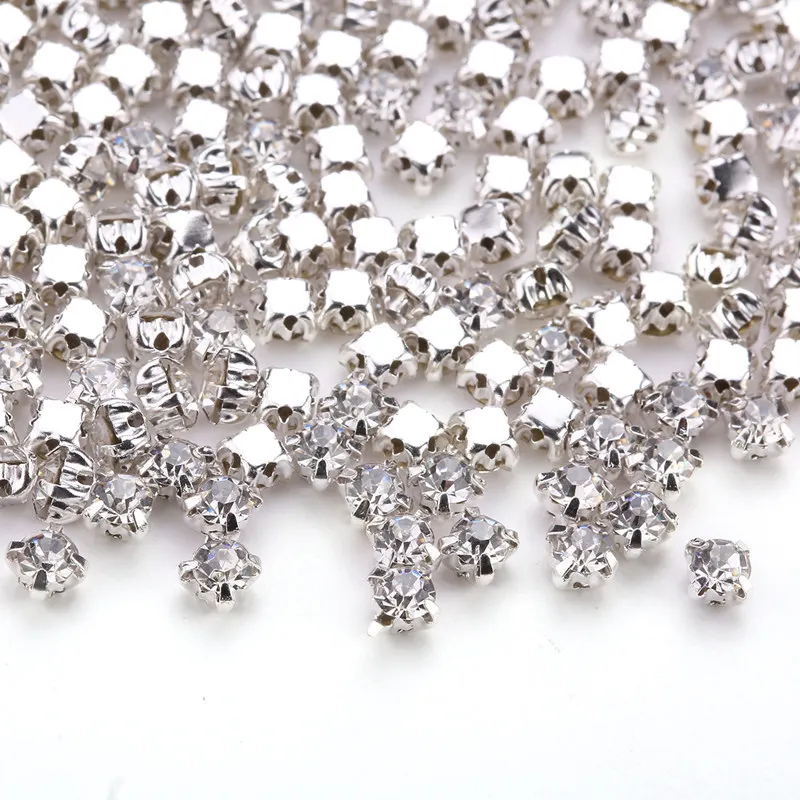 Crystals Rhinestones Silver | Silver Glass Rhinestones | Rhinestone Ab ...