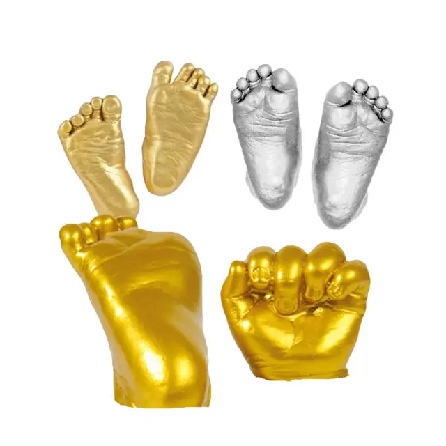 1 Set 3D Plaster Handprints Footprints Baby Hand Foot Casting Kit DIY ...