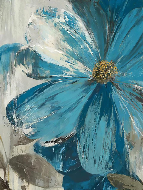 Acrylic Paintings Of Blue Flowers