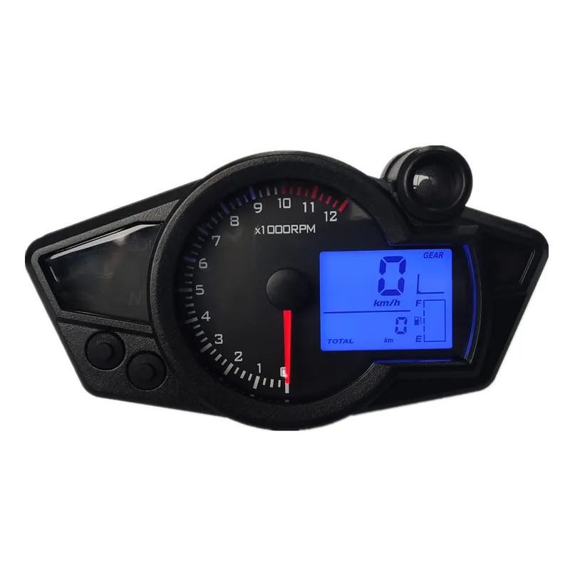 LCD Digital Motorcycle Meter Speedometer Odometer Tachometer Display 5 ...