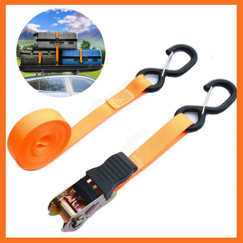 2PCS-Portable-Auto-Luggage-Trailer-Ratchet-Tie-Down-Strap-8-shaped-Hook ...