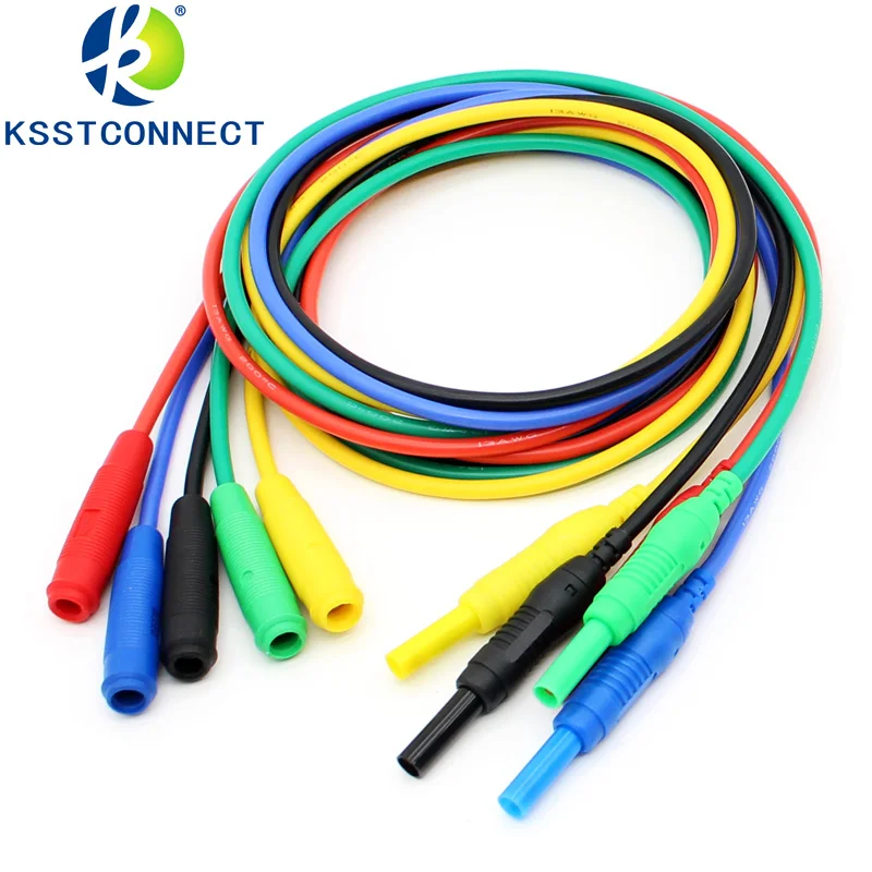 Tl454 1m Female To Male 4mm Banana Plug Test Line,patch Cord,test Leads ...