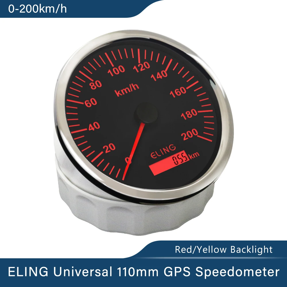 ELING-110mm-Dimension-GPS-Speedometer-Odometer-0-200km-h-12V-24V-Speedo ...